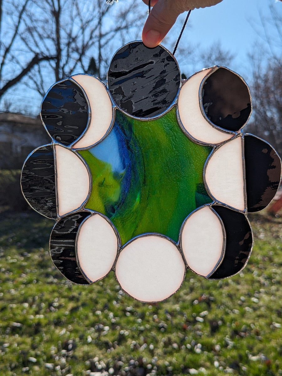 Artglass Moon phases Artwork – Royal Stained Glass